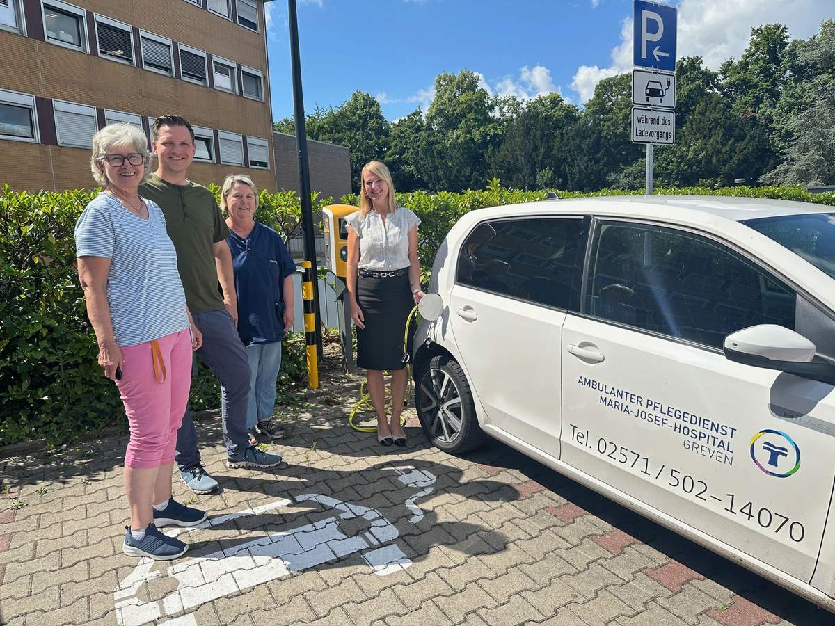 E-Autos willkommen: Neue, öffentlich zugängliche Ladestationen am Maria-Josef-Hospital